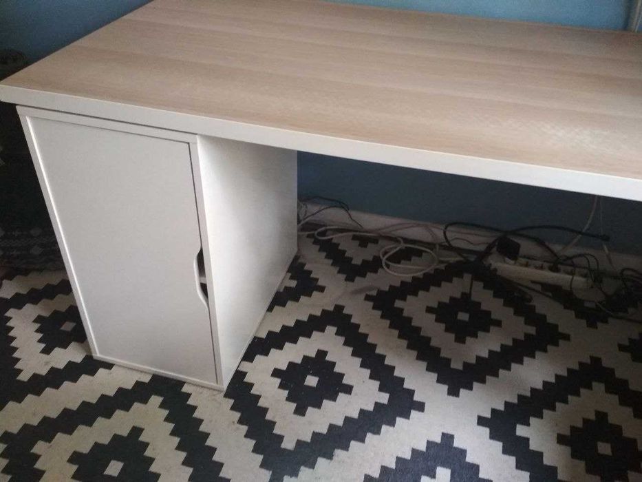 ХЕРСОН Стол с тумбой икеа ikea, белая тумбочка этажерка икея: 3 200 грн ...