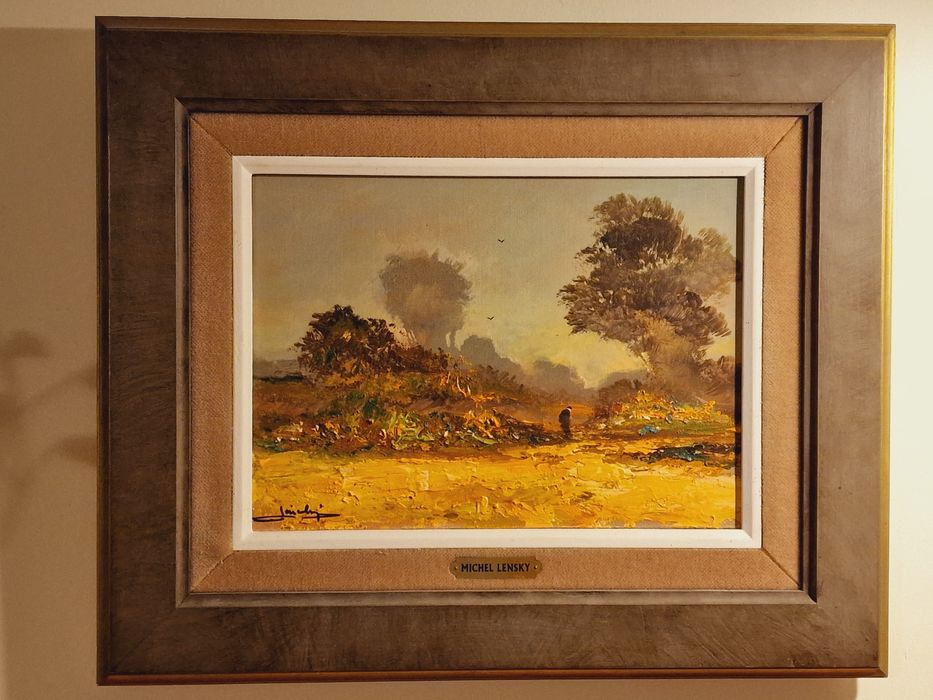 Piękny OBRAZ Sztafaż Michel Lengard "Lensky" - ORYGINAŁ SZTUKA Gdańsk ...