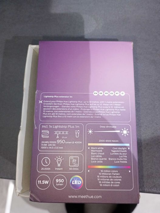 Philips Hue white and color ambiance Taśma LED 1m Lightstrip Plus ...