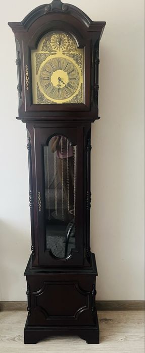 Piekny starodawny elegancki zegar stojacy drewniany Sochaczew • OLX.pl