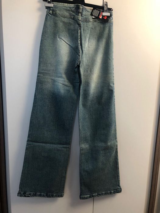 Spodnie jeansy vintage wide leg y2k 2000s szerokie nogawki S 28 Łódź ...
