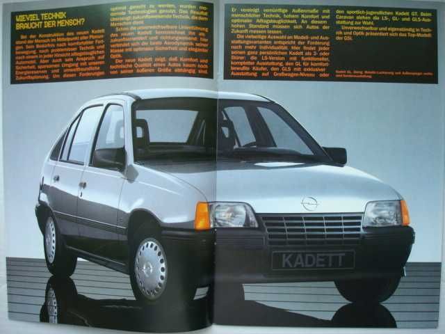 Opel Kadett E Prospekt Katalog Folder Opel Kadett 1984 rok +Dane techn Borzęcin • OLX.pl