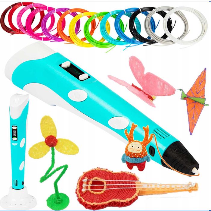 Nowy długopis 3D drukarka 3D gratis wkład PLA zabawka kolor niebieski ...