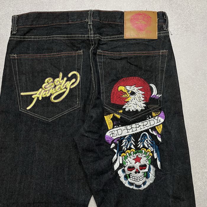 Ed Hardy Back Embroidered Jeans: 5 300 грн. - Широкі джинси Одеса на Olx