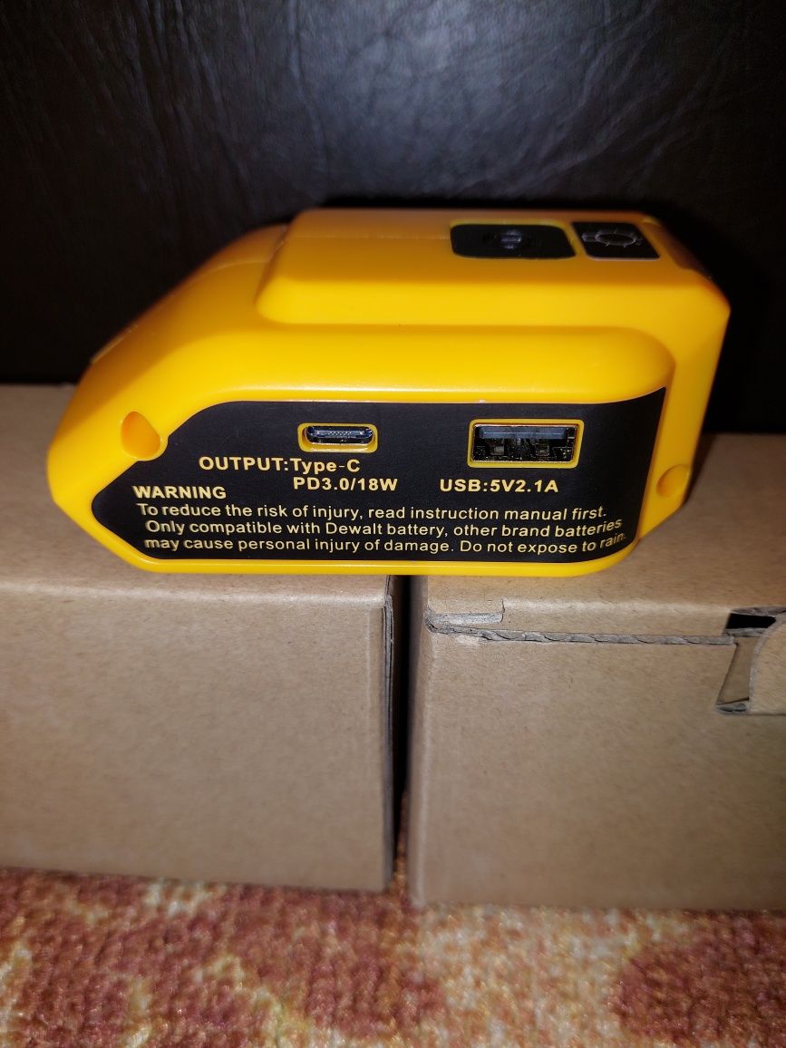 Адаптер Dewalt девольт перехідник повербанк зарядне usb швидкісне: 550 ...