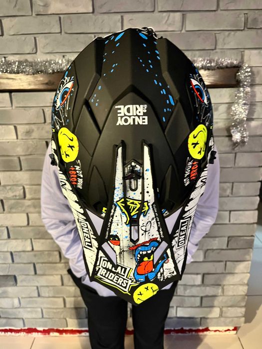 Kask Cross O'Neal 2SRS "Full Face" do motocrossa/roweru + gogle Raven ...