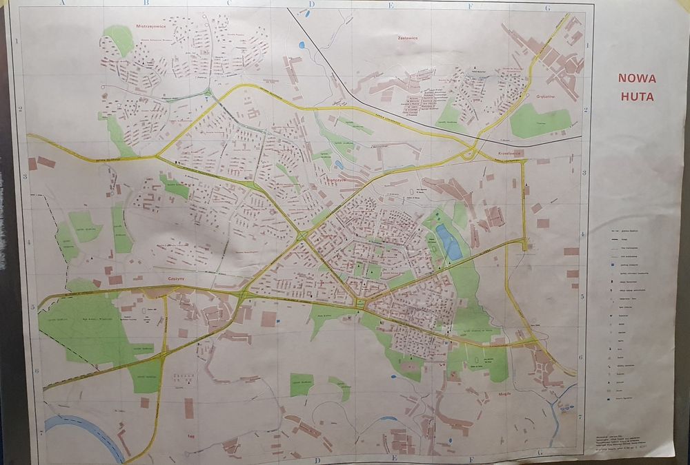Nowa Huta - stary plan mapa 1983 r. nazwy ulic PRL Kraków Bieńczyce • OLX.pl