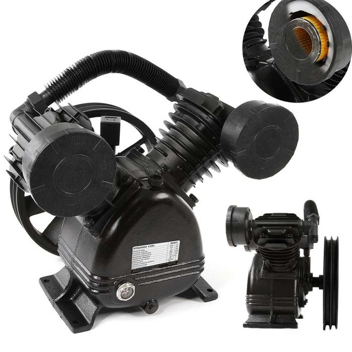 Pompa Powietrza Sprężarka Olejowa Do kompresora 2090V 915 L-min Czarna ...