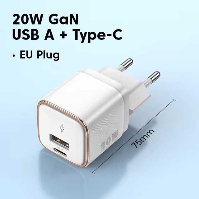 KUULAA 20W GaN PD USB C Charger Black White: 109 грн. - Зарядные ...