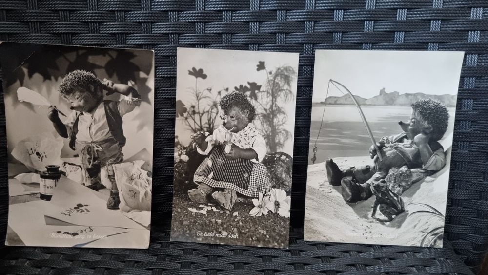 Kartki pocztowe Jeż język Mecki lata 50te. Przylep • OLX.pl