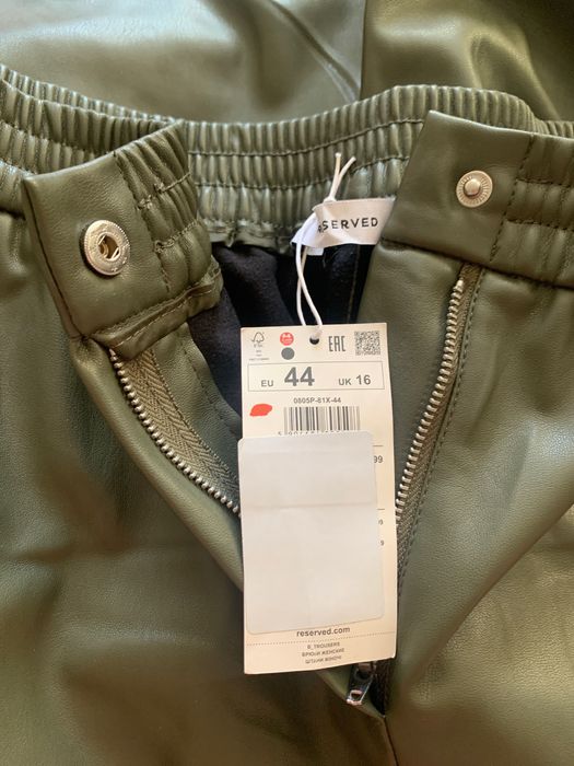 Шкіряні брюки джогери оливкові (штани) EUR 44, UK 16: 600 грн ...