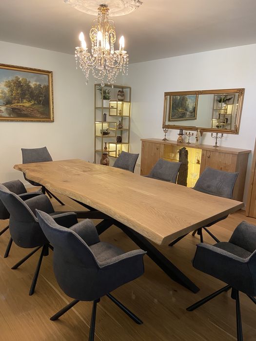 Stol Debowy Dąb Żywica Loft Monolity Pajak Lite drewno Jadalnia Wrocław ...