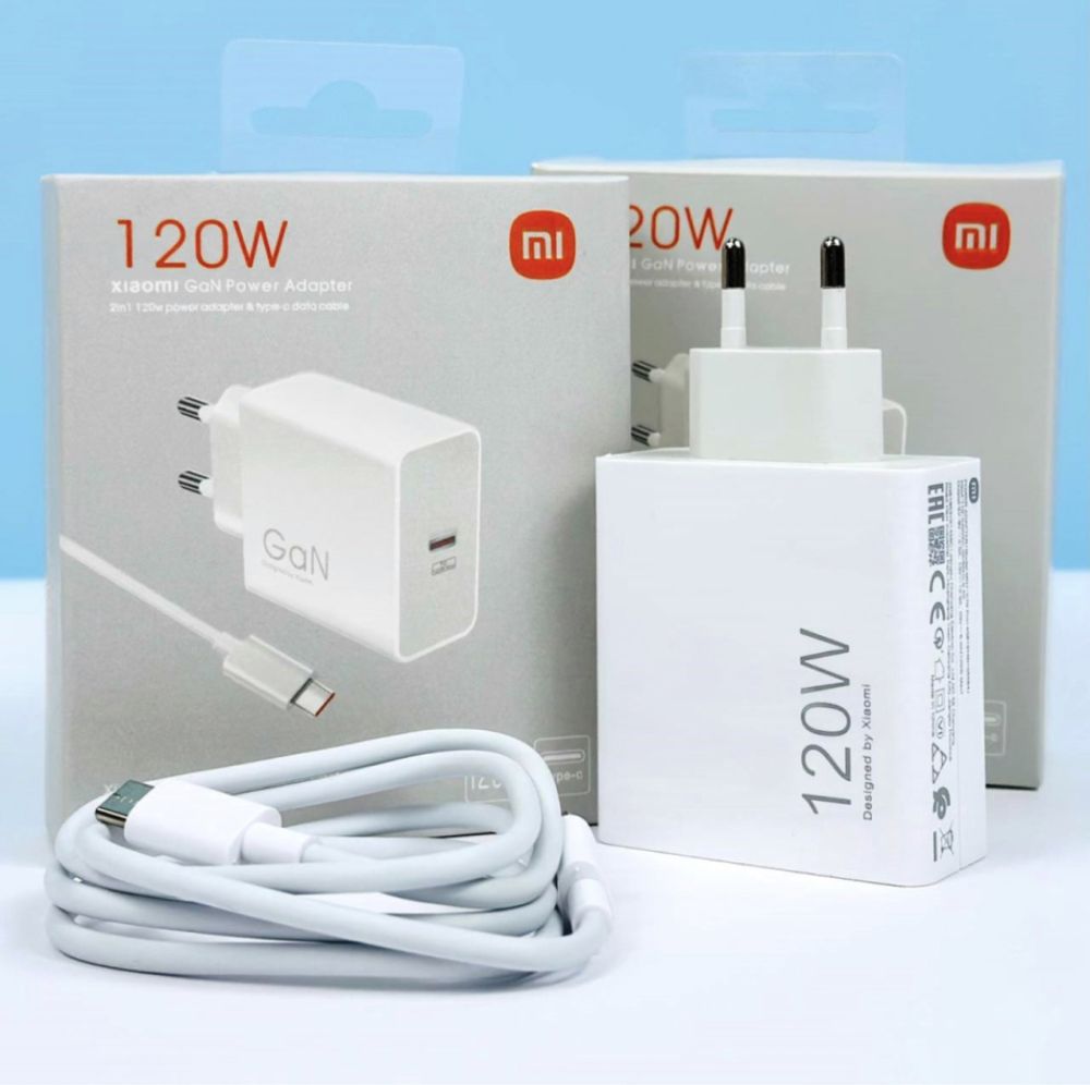 Зарядка ксиоми Мережевий зарядний пристрій Xiaomi 120W Зарядка редми ...