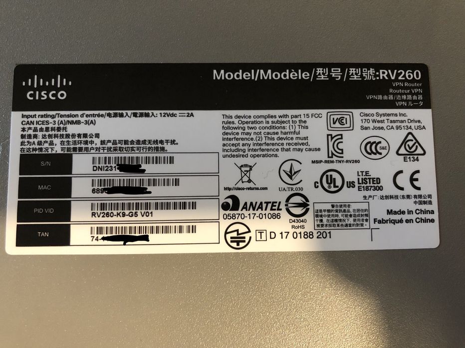 Маршрутизатор, роутер Cisco RV260: 11 400 грн. - Периферійні пристрої ...