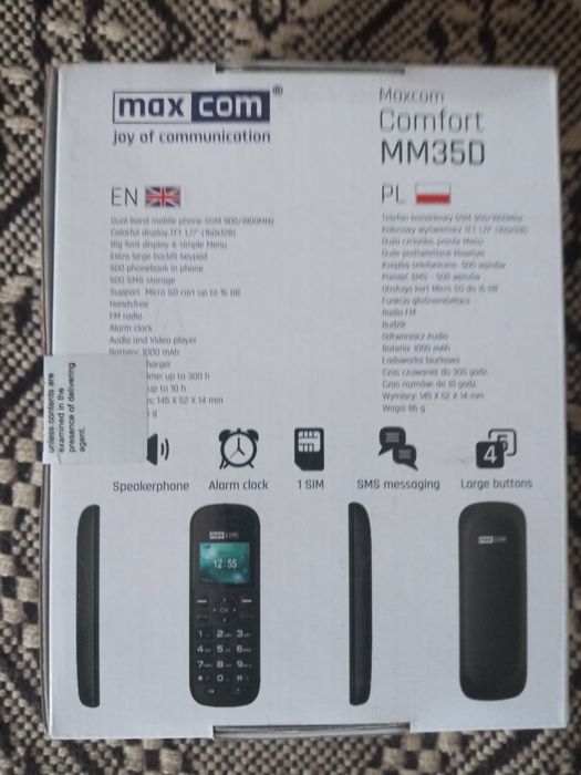 Telefon Max Com Comfort MM35D nowy nie używany Książenice • OLX.pl
