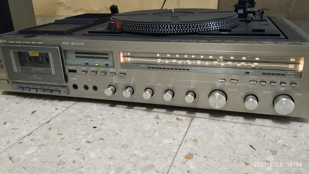 Aparelhagem Crown SHC 7000 com gira discos + Colunas Santa Iria De ...