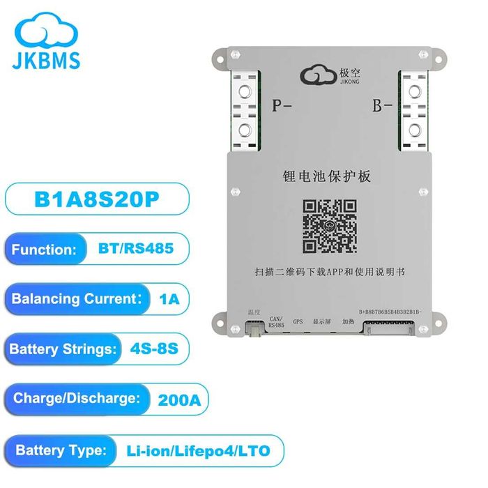 JK B1A8S20P BMS 3S 4S 5S 6S 7S 8S 200A смарт Bluetooth: 3 100 грн. - Аксесуари й комплектуючі ...