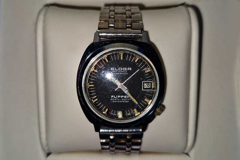 Eloga Flipper szwajcarski zegarek 17 jevels lata 70-te XX wieku Legnica ...