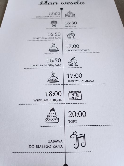 Plan wesela harmonogram ślubu scenariusz program uroczystości Kępno ...