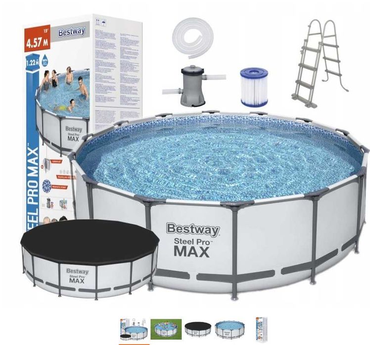 Basen stelażowy okrągły Bestway Steel Pro Max BESTWAY 56438 Dąbrowa Tarnowska • OLX.pl