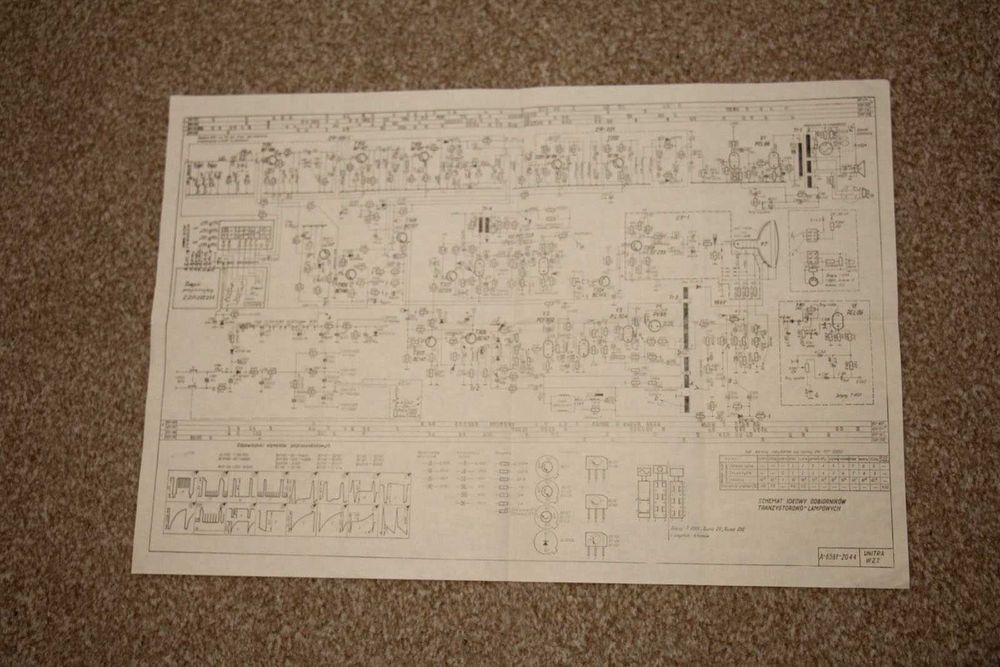 Telewizor Unitra WZT A-6561 - schemat ideowy PRL Płock • OLX.pl