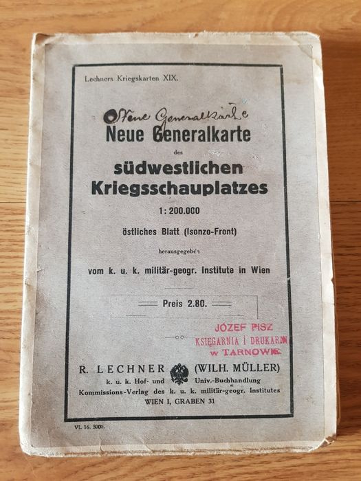 Zabytkowa Stara Przedwojenna Mapa Militarna Front Vintage Generalkarte ...