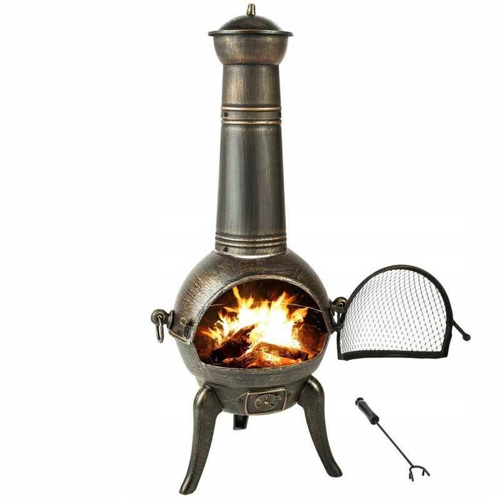 Ogrzewacz ogrodowy kominek tarasowy palenisko żeliwny prod.Blooma ...