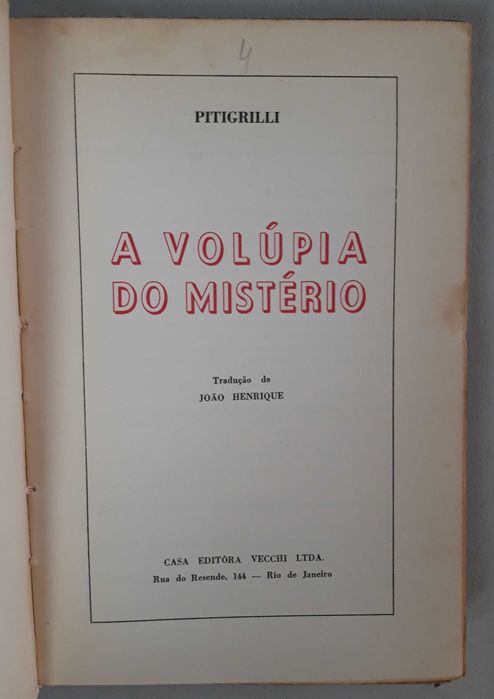 Livro- Ref CxC - Pitigrilli - A Volúpia do Mistério Corroios • OLX Portugal