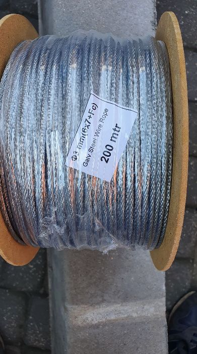 Lina stalowa ocynkowana 3mm ( 6x7)- szpula 200m Siedlce • OLX.pl