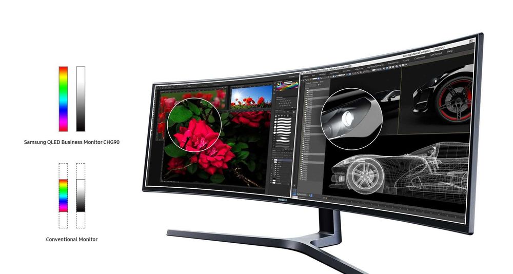 SAMSUNG QLED 49" Super Ultrawide Panoramiczny, Gry, Excel, Grafika ...