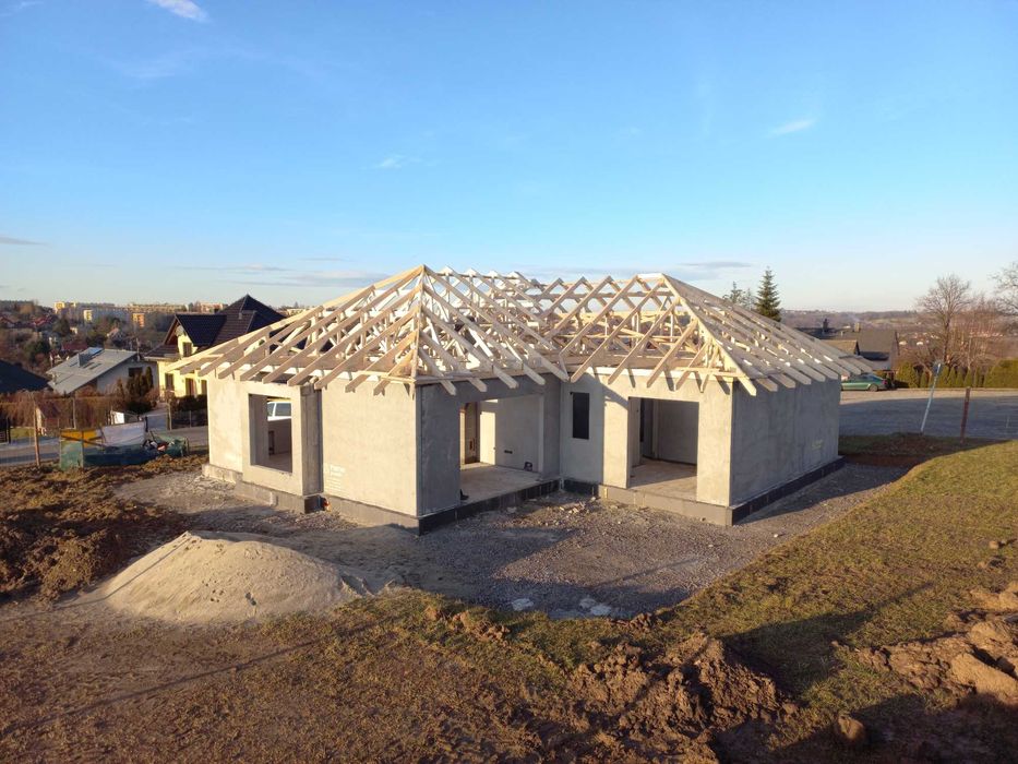 Wiązary kratownice dach prefabrykowany bindry Częstochowa Wyczerpy ...