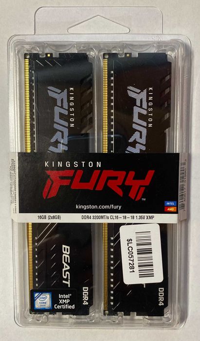 Оперативна пам'ять Kingston Fury DDR4-3200 16384 MB PC4-25600 (2x8192): 1 400 грн ...