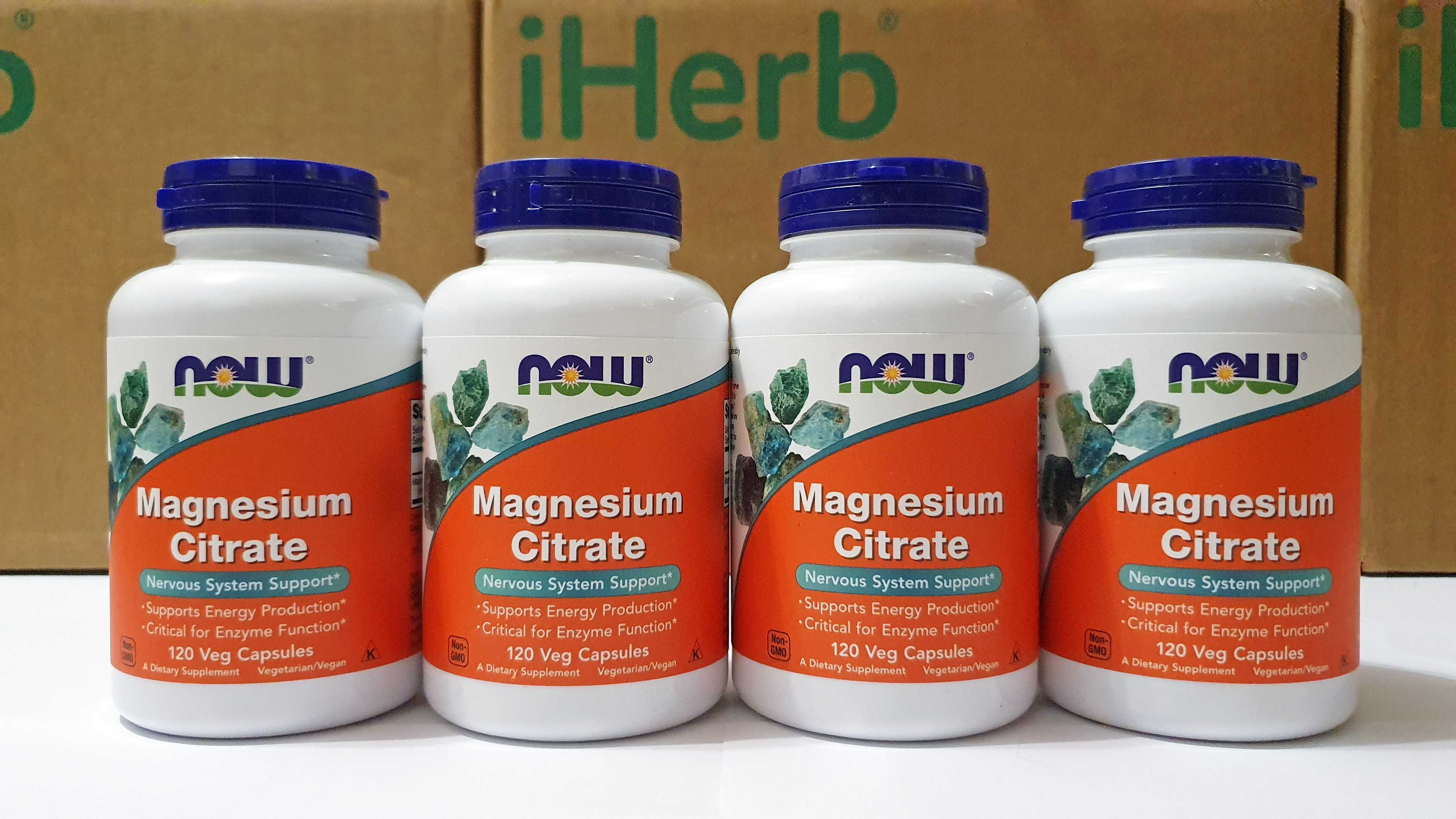 Магній (цитрат магнію) Now foods, 120 та 240 капсул. Magnesium citrate ...