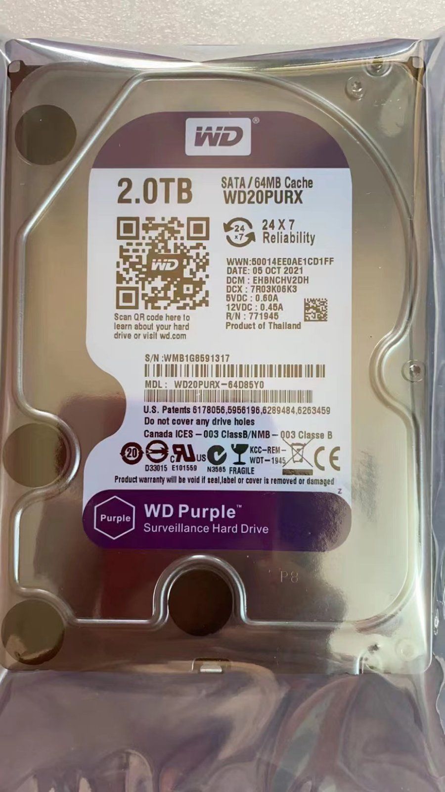 Жорсткий диск WD Purple 1 Tb, 2 Тб, 3 Тб,, 500 Gb Sata III, DVR: 1 550 ...