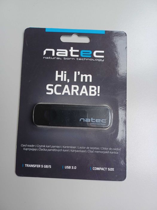 Czytnik Kart pamięci NATEC Scrab 2 SD/MicroSD USB 3.0 czarny , nowy ...