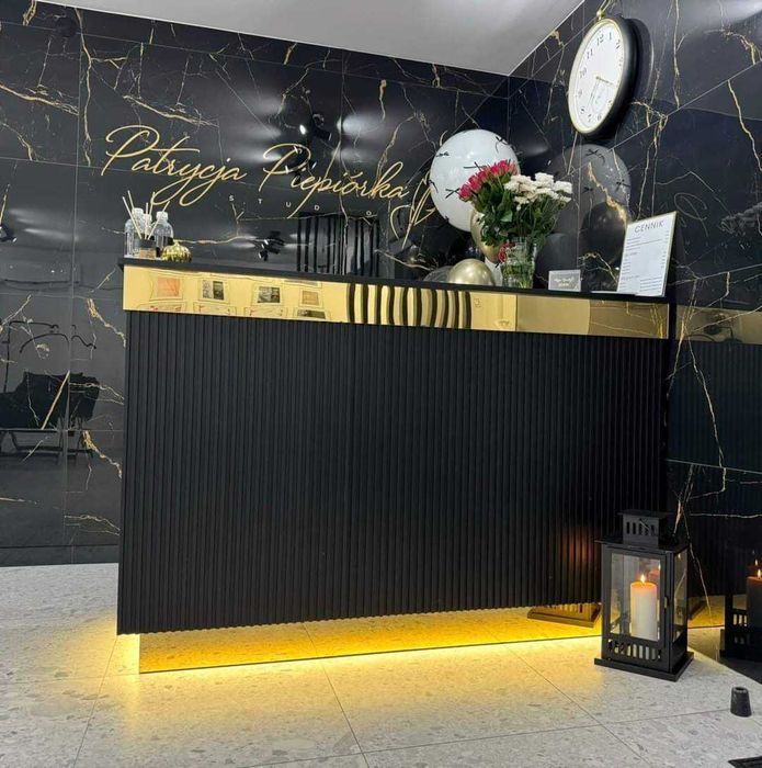 Recepcja, lada, butik, lamele , ryfle , złoto Nowy Sącz • OLX.pl