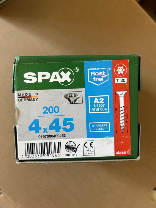 Spax Wkręt nierdzewny A2 4,0x45 200szt Wejherowo-Nanice • OLX.pl