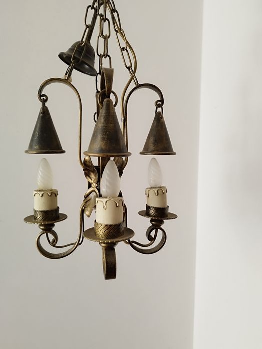 Candeeiro teto suspensão modelo vintage rústico ferro bronze Covilhã E ...