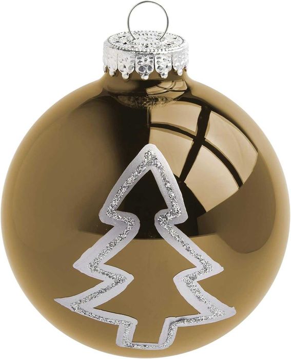 KREBS & SOHN Zestaw 20 złotych szklanych bombek choinkowych Chojnice ...