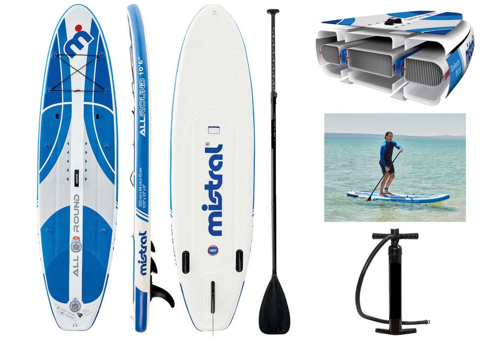 Deska SUP MISTRAL Paddle-Bo 320cm pływania 2xkomora wiosło pompka NOWA ...