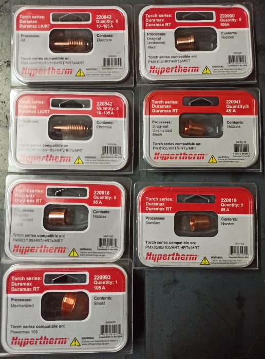 HYPERTHERM, dysze, elektrody, 220842, 220990, 220941, 220819, 220993 ...