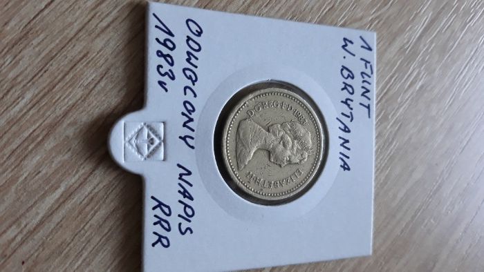 1 Funt 1983 r.-Elżbieta II-Wielka Brytania-odwrócony napis RRR Konin ...