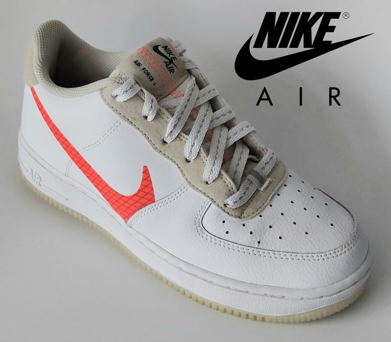 Buty Nike Air Force 1 White Total Orange roz.38,5 Limited Reflctive AF ...