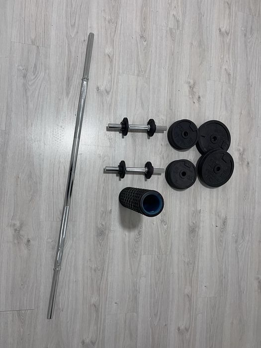 Conjunto de halteres de musculação 50 kg disco ferro fundido São ...