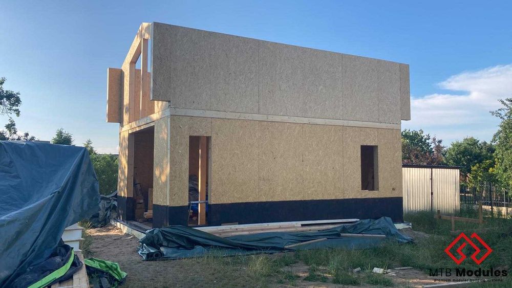 Panele SIP na dom 35m2 z antresolą bez pozwolenia konstrukcja MTB ONE+ ...