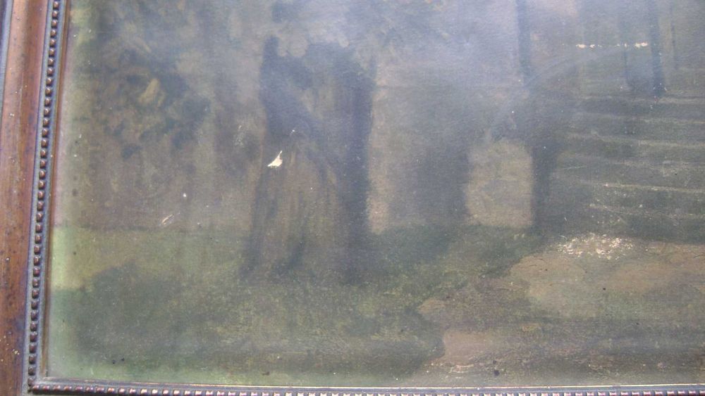 Starocie z PRL AkwarelaOleodruk przedwojenny Kurt von Rozynski 46x36cm ...