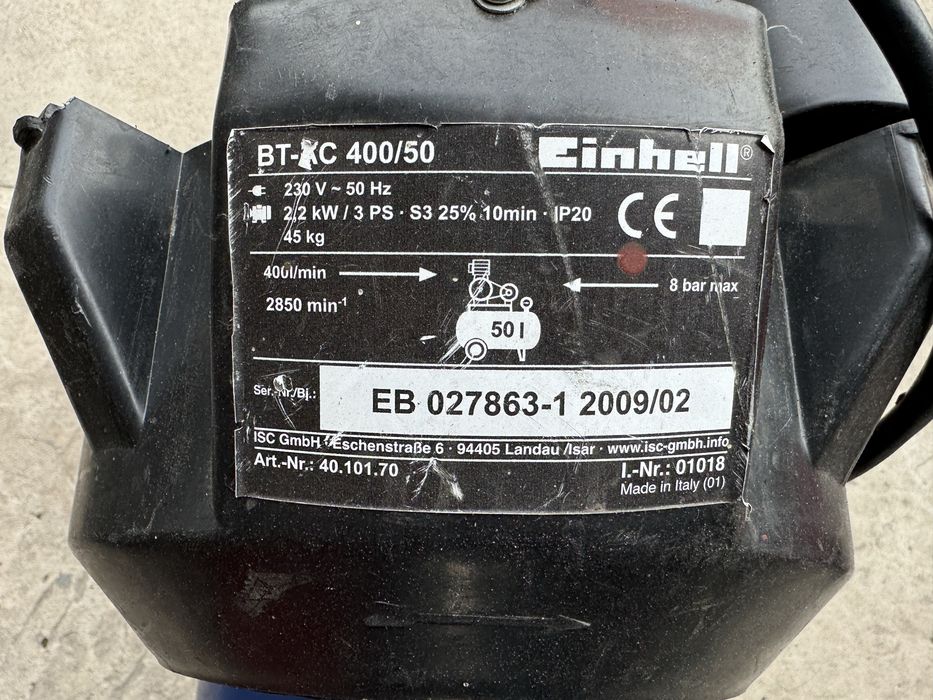 Kompresor Sprezarka 50l Einhell BT-AC 2.2 kw 400/50 Sokołów Małopolski ...