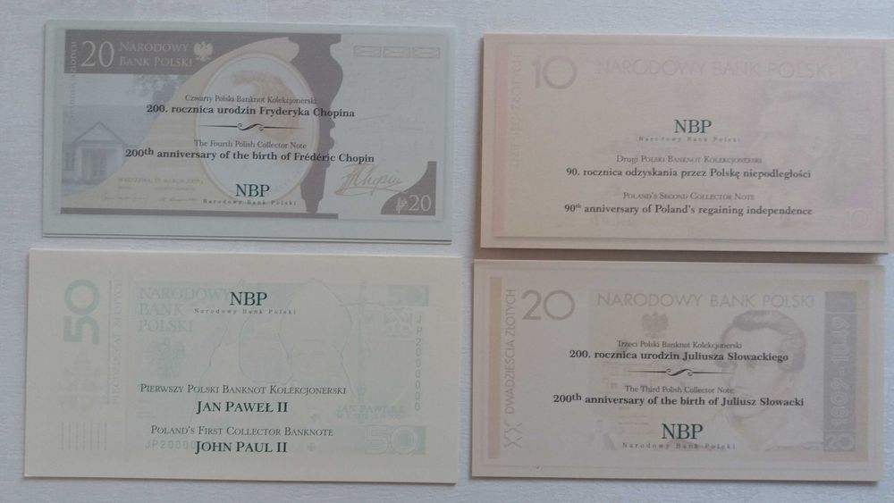 Banknoty kolekcjonerskie NBP, stan idealny - najtańszy komplet ...