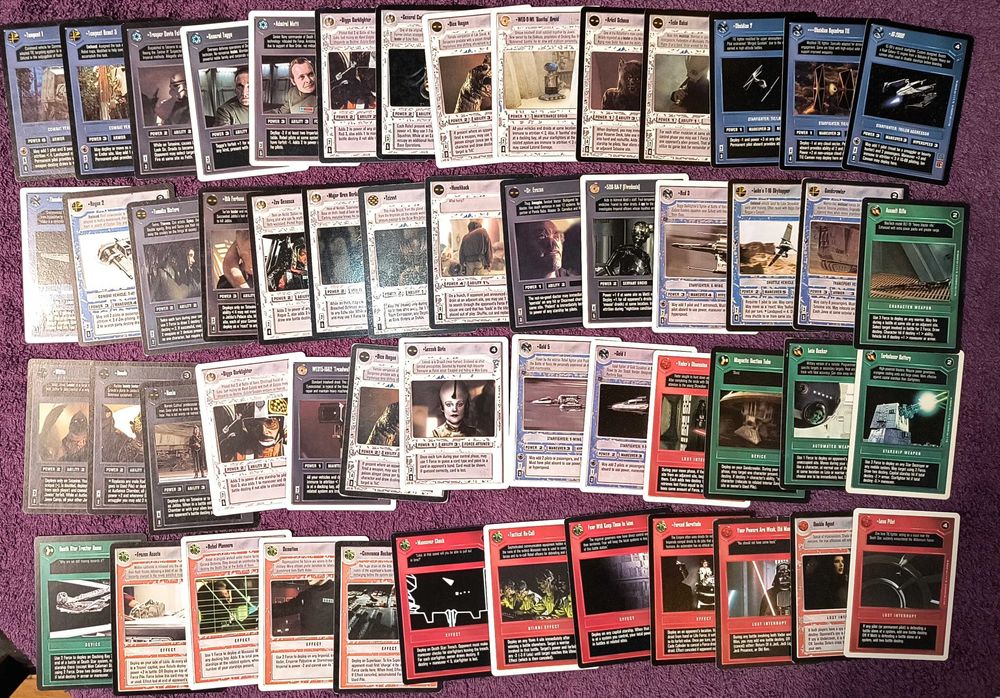 SWCCG Star Wars CCG Decipher zestaw 100 kart rare premium promo ...