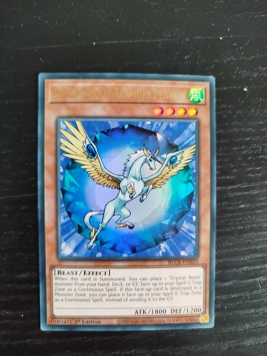 Rare Karta Yu-Gi-Oh! Crystal Beast Sapphire Pegasus Warszawa Wola • OLX.pl